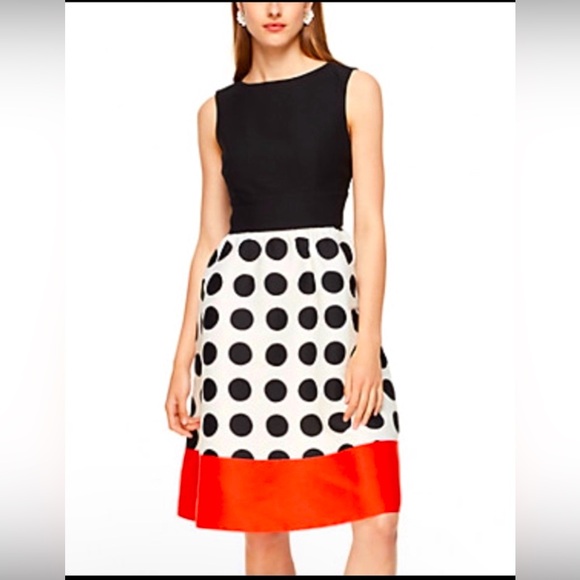 kate spade | Dresses | Like New Kate Spade Grid Dot Colorblock Midi ...